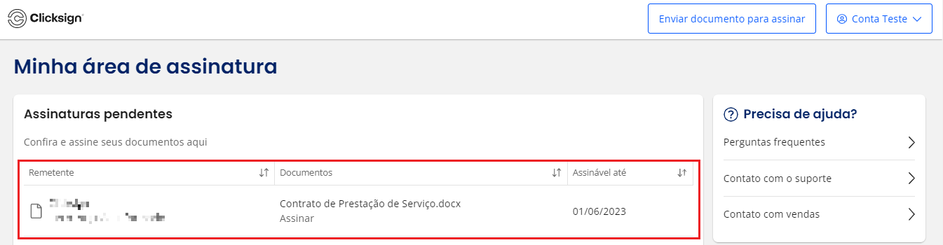 Assinando com Selfie com documento
